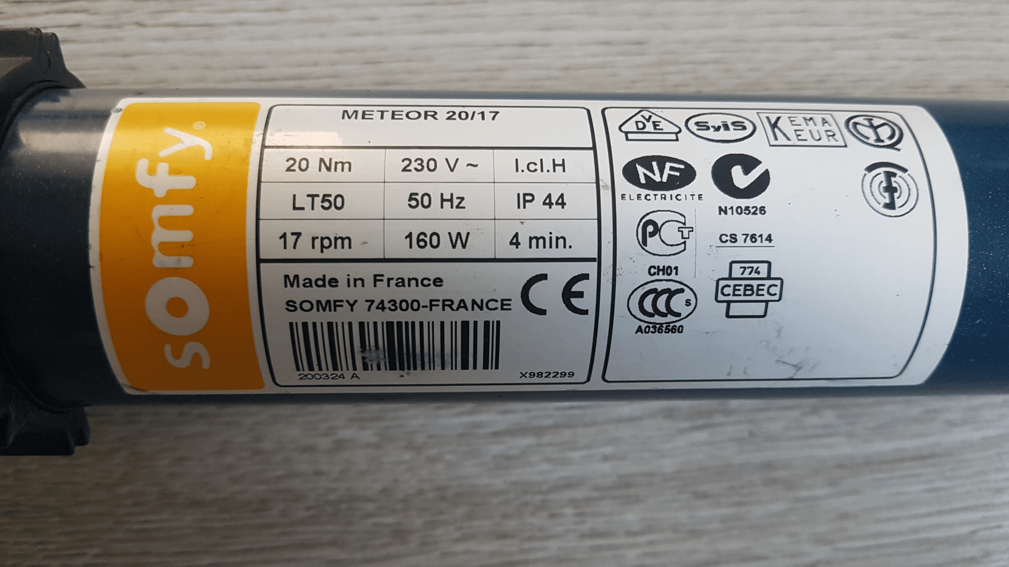 Somfy Meteor 20/17 LT50 39€ Garantie gebrauchter Rohrmotor